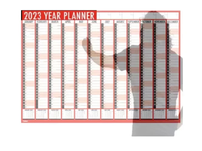 2025 UK Unmounted A1 Annual Yearly Wall Planner 84cm Office Year ...