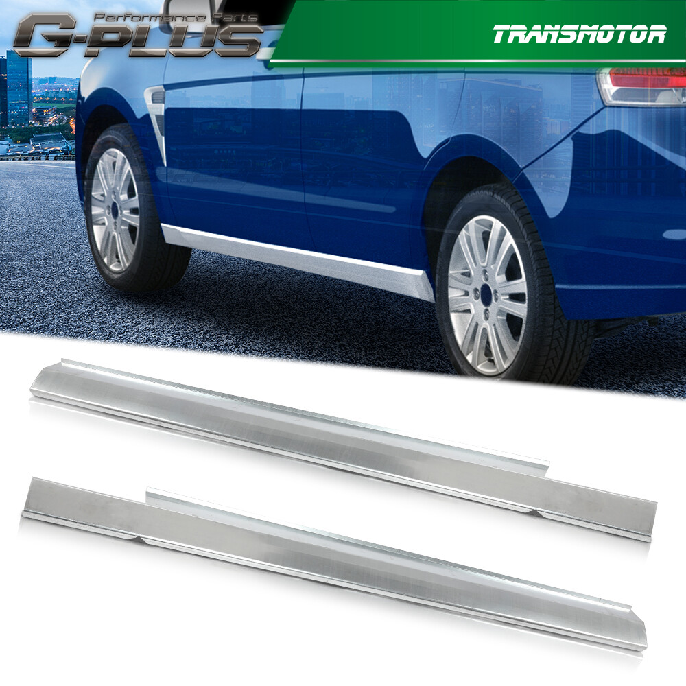 Pair Fit For 2008-2011 Ford Focus Slip-on Rocker Panels Silver Left ...