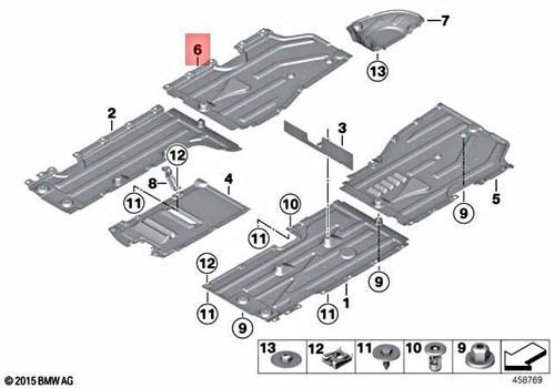 Genuine BMW X3 X4 M F25 F26 X3 18d Underbody Panelling Rear Right ...