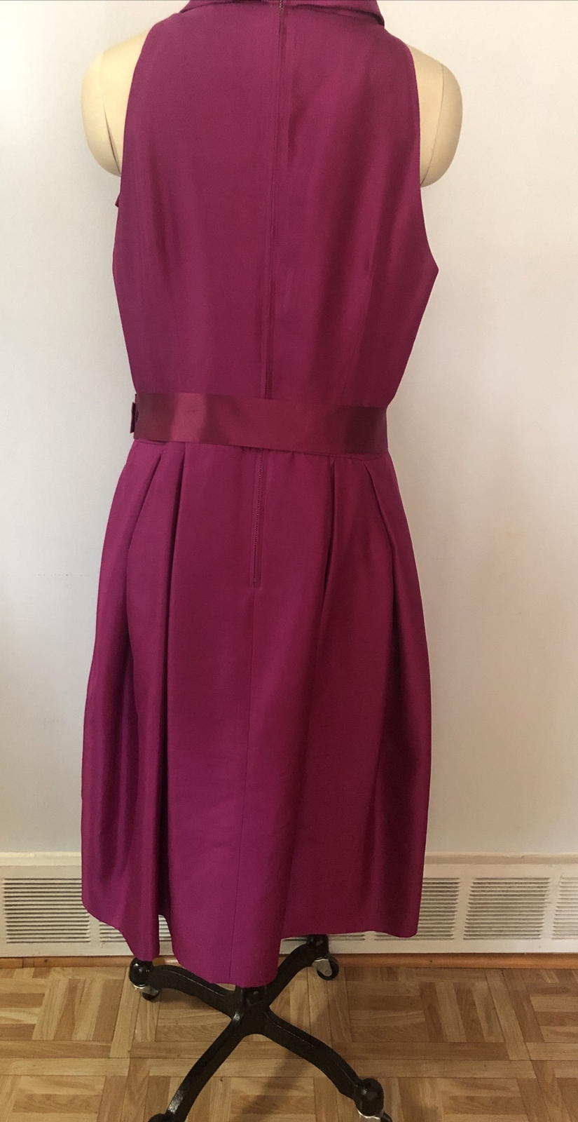 VTG Magaschoni Collection Magenta Silk Shantung Cocktail Dress Size 12 ...