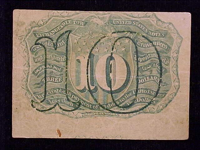 1863 10C Fractional Currency, Green Obverse, FR-1244, Redeemable for US ...