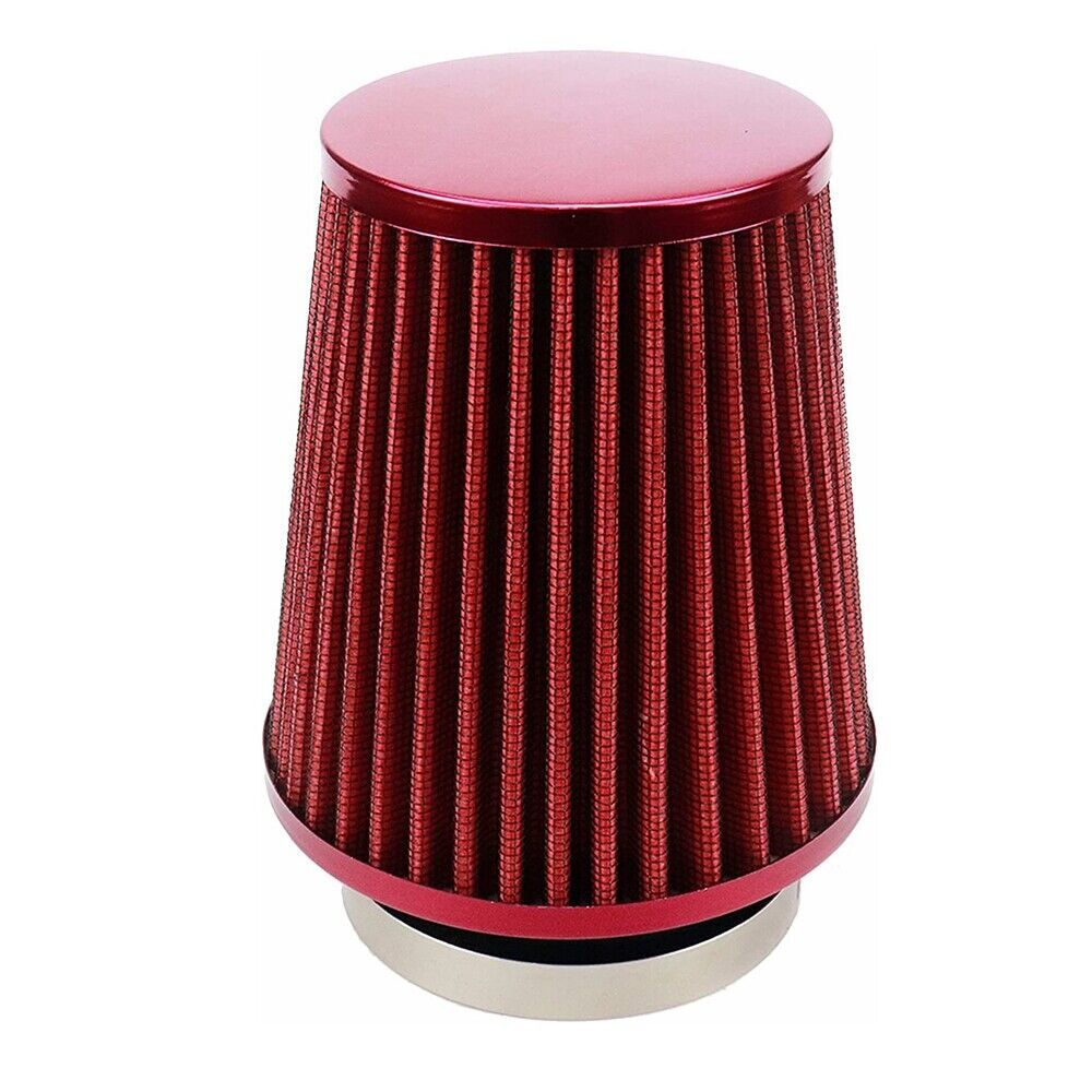 Red 3" 76mm High Flow Cold Air Intake Cone Replacement Dry Filter ...