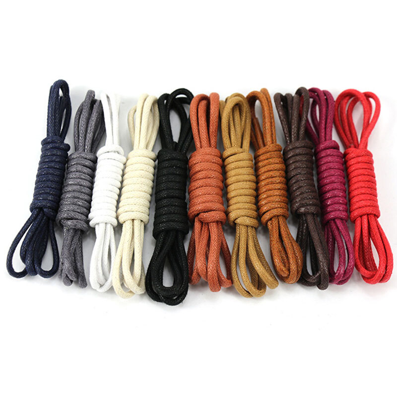 Waxed Cotton Thin Round Shoelaces Wax Cord Laces Ropes Boot Strings ...