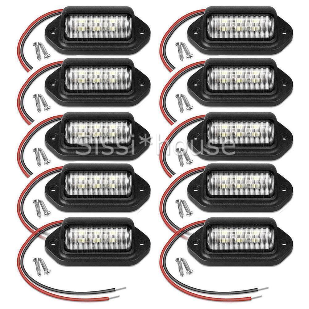 20PC 6 LED License Number Plate Light Lamps for Truck SUV Trailer Lorry ...