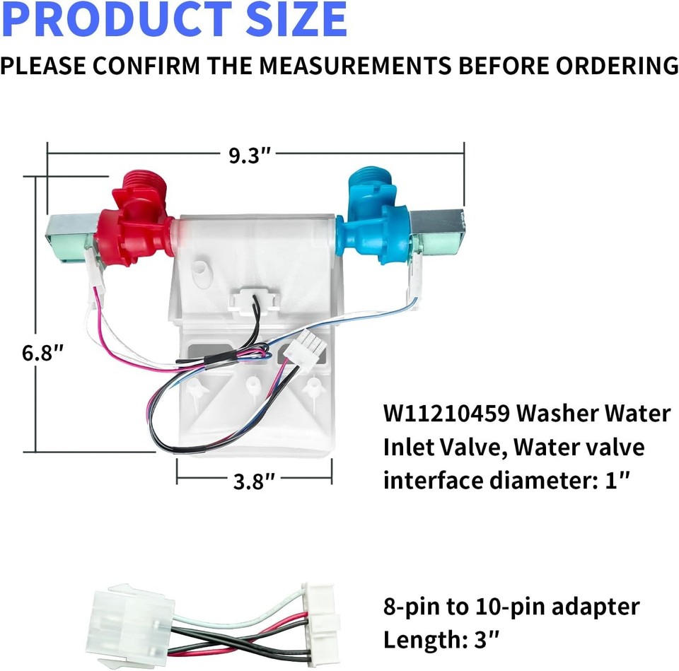 New Genuine OEM Whirlpool Washer Washing Machine Water Inlet Valve ...