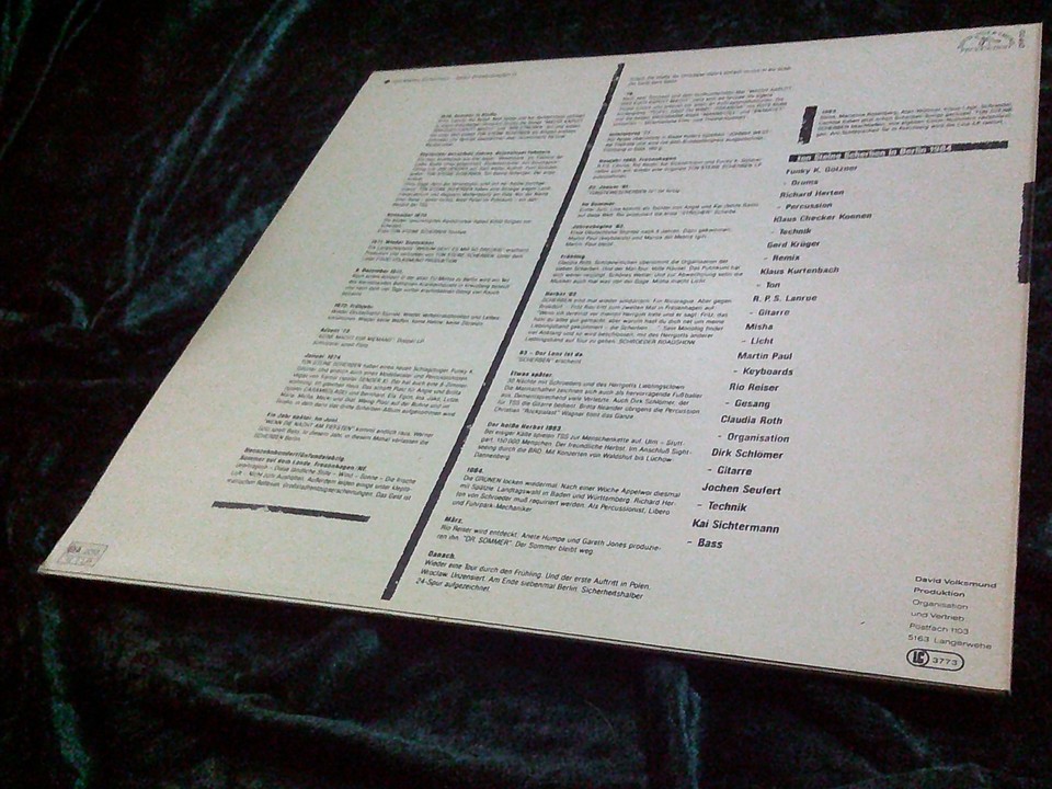 RIO REISER SCHERBEN ♣︎♣︎ SCHERBEN IN BERLIN ♣︎♣︎ MINT NEVER PLAYED ...