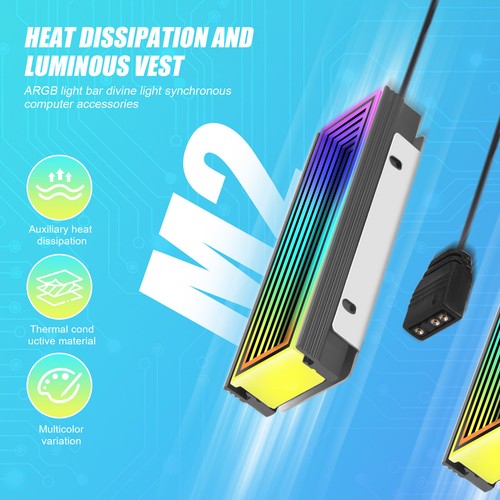 5V ARGB Sync Computer 2280 SSD M2 Radiator PC RGB M.2 Nvme Cooling ...