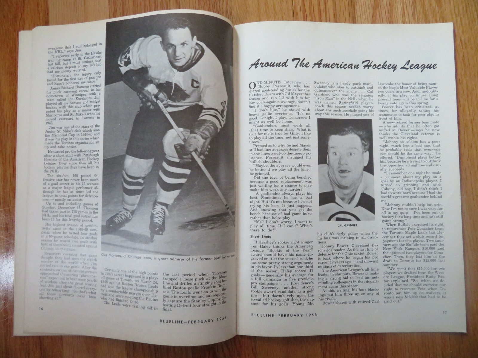 HOCKEY BLUELINE February 1958 BOSTON BRUINS Magazine DON McKENNEY No ...