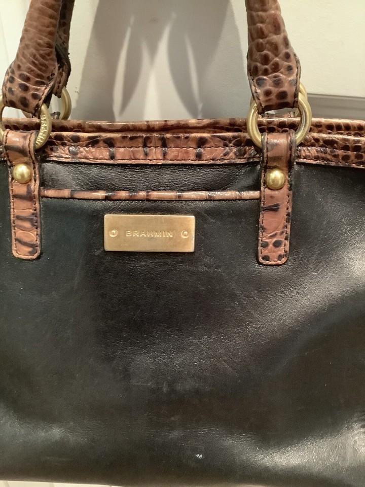 Vintage small BRAHMIN Small black tote | eBay