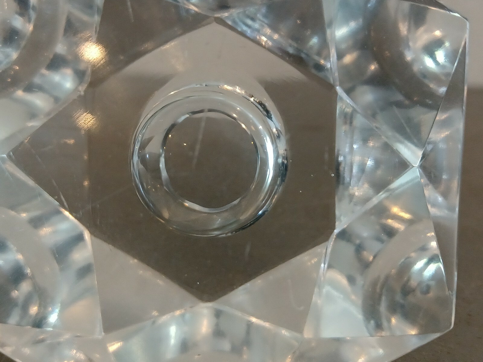 2 Clear Glass Diamond Cut Candle Holders 2.2" Tall | eBay