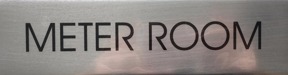 METER ROOM SIGN- BRUSHED ALUMINUM (ALUMINUM SIGN SIZED 2''X7.75 ...