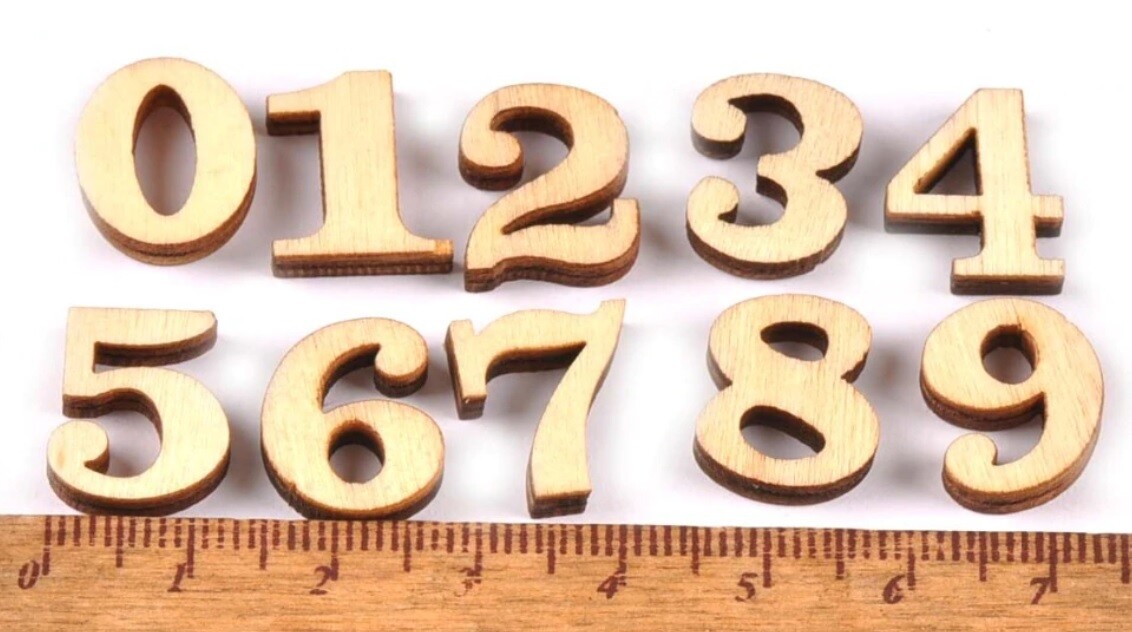 Natural Wooden Numbers Craft Wedding Card Making Scrapbook Number Craft ...