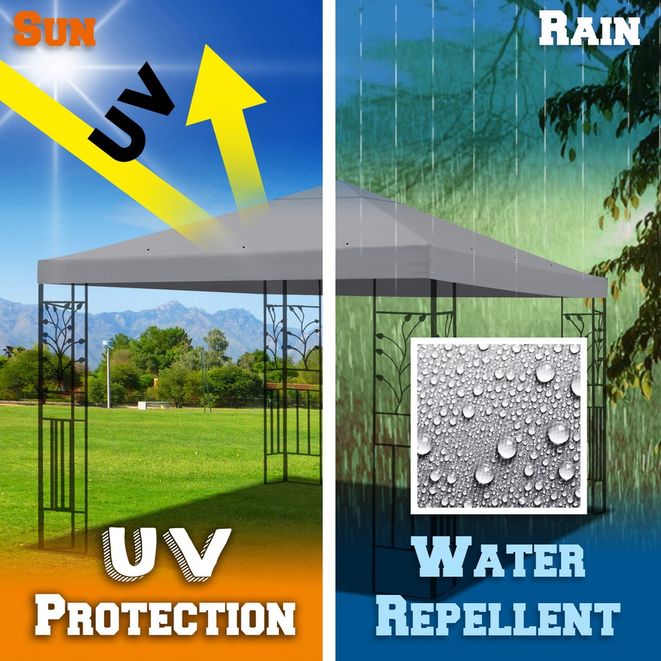 10'x10' Replacement Patio Pavilion Canopy Top Gazebo Tent Sunshade ...