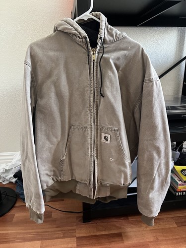 Faded Carhartt Vintage XL Hooded Jacket Light Brown Discontinued Color ...