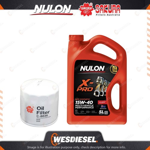 Sakura Oil Filter 5L XPR15W40 Eng. Oil Service Kit for Mazda 121 Hatch ...