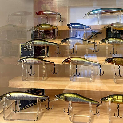 Acrylic Bait Lure Display 4pcs Shelf Holder Clear Fishing Lure Display ...