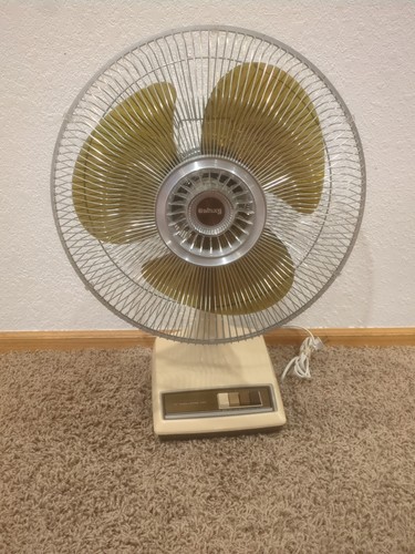 Galaxy Fan 16" Vintage 3 Speed Oscillating Amber Brown Amber Blades ...