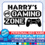Personalised Name Gaming Zone Gamer Wall Art Decals Stickers Boys ...
