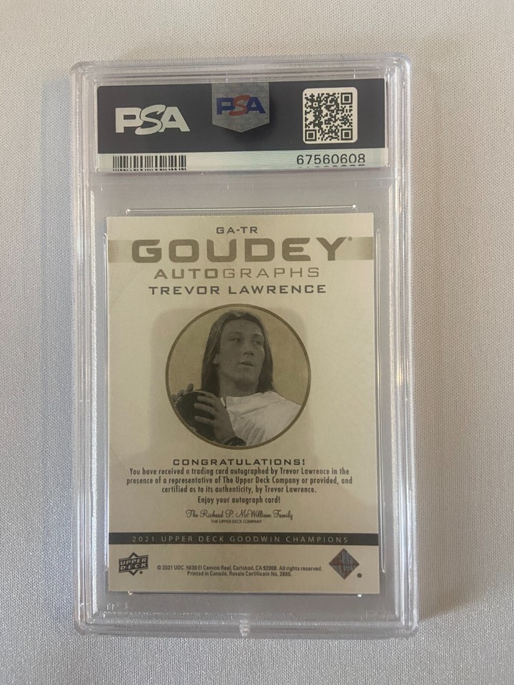 2021 Upper Deck Goodwin Champs Goudey Autographs Trevor Lawrence #TR ...