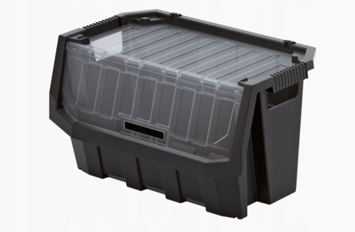 Plastic Order Picking Parts Storage Bins Boxes Lid Scooped Front ...
