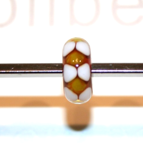 TROLLBEADS OOAK One of a Kind Unique LAA 925S Bead Brown Gold White ...