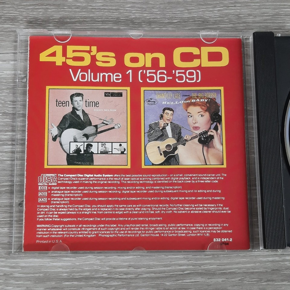 Various Artists - 45's on CD Volume 1 ('56-'59) 1987 Classic Pop ...