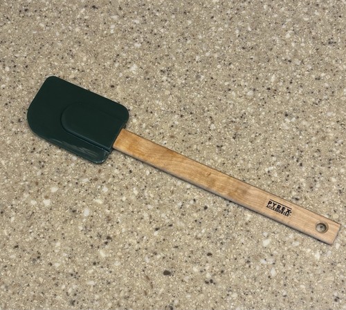 Pyrex Accessories Silicone Scraper Spatula 11 1/2” Dark Green Wood ...