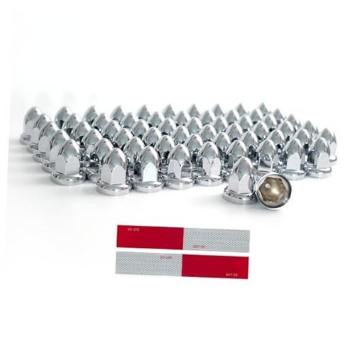 Chrome ABS Plastic Push in 33mm Half Bullet Lug Nut Cover Bullet-Shape ...