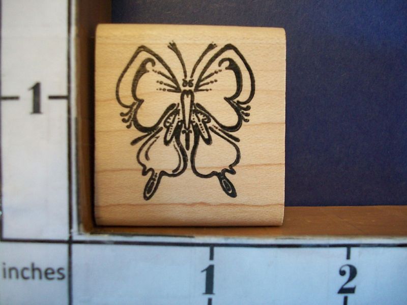 SMALL WHIMSY BUTTERFLY rubber stamp 14S | eBay