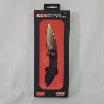 Icon Drop Point Knife D2 Blade Ceramic Bearings KDP3 Item 70613 🔥NEW🔥 ...