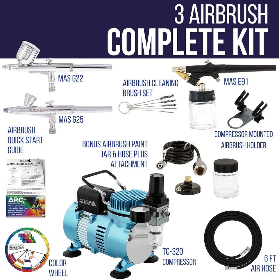 Master Airbrush Cool Runner II Dual Fan Air Compressor Airbrushing ...