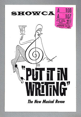 Jane Connell "PUT IT IN WRITING" Brandon Maggart / Fred Ebb 1963 FLOP ...