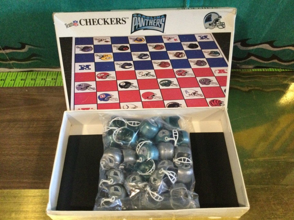 FAVORITE FOOTBALL TEAM THEMED CHECKERS GAME CAROLINA PANTHERS VS DALLAS ...