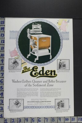 1920 HOUSEHOLD WASHING MACHINE LAUNDRY LINENS CLOTHES EDEN CO VINTAGE ...