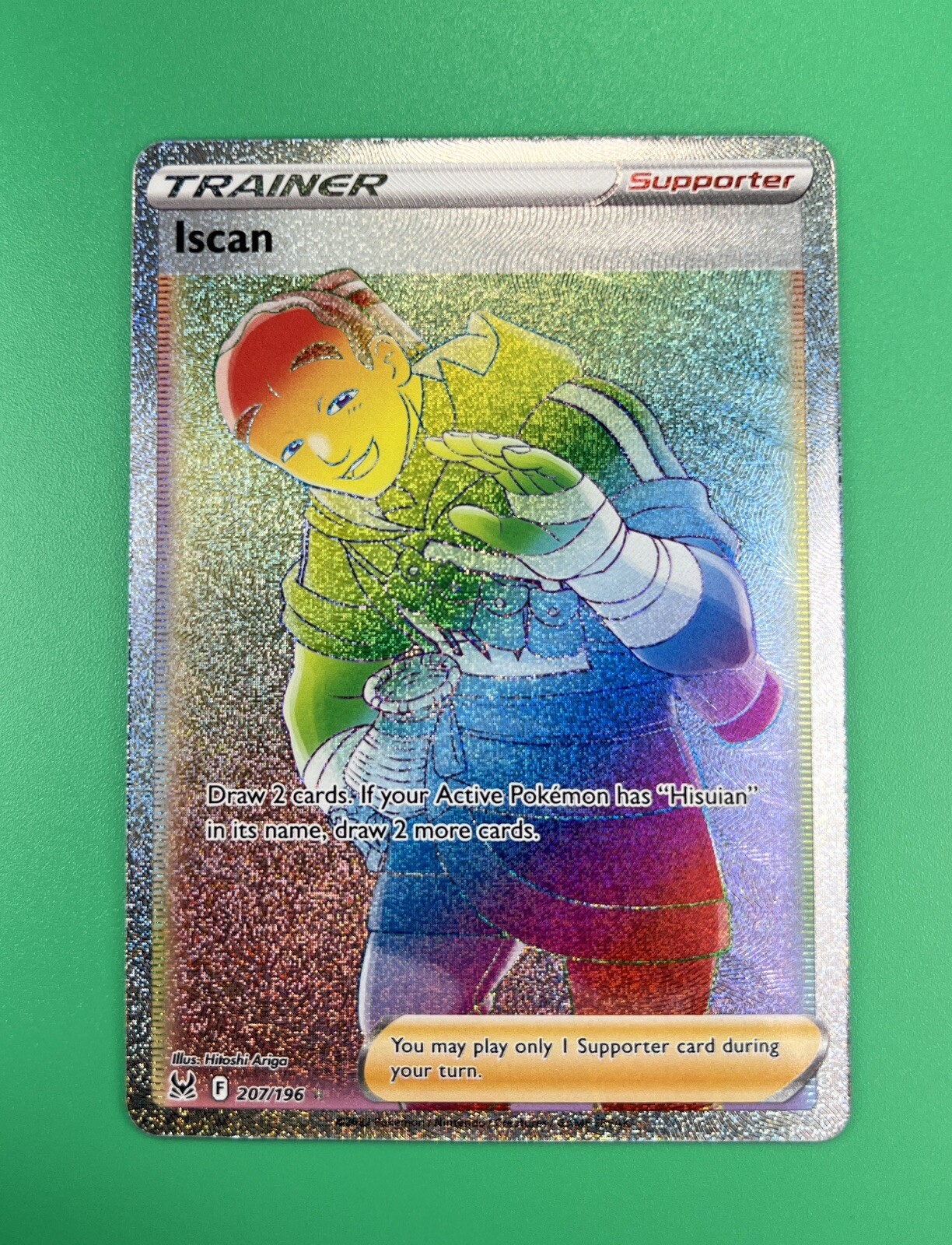 Iscan Full Art Rainbow Holo Secret Rare Pokemon Card Lost Origins 207/ ...
