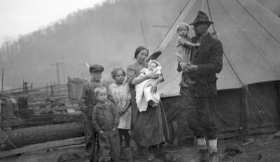 Red Jacket West Virginia Miner and wife with 5 children outsid- 1920 ...