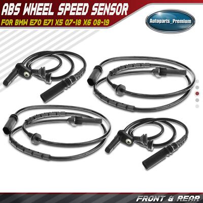 4Pcs Front & Rear Side ABS Wheel Speed Sensor for BMW E70 E71 X5 07-18 ...