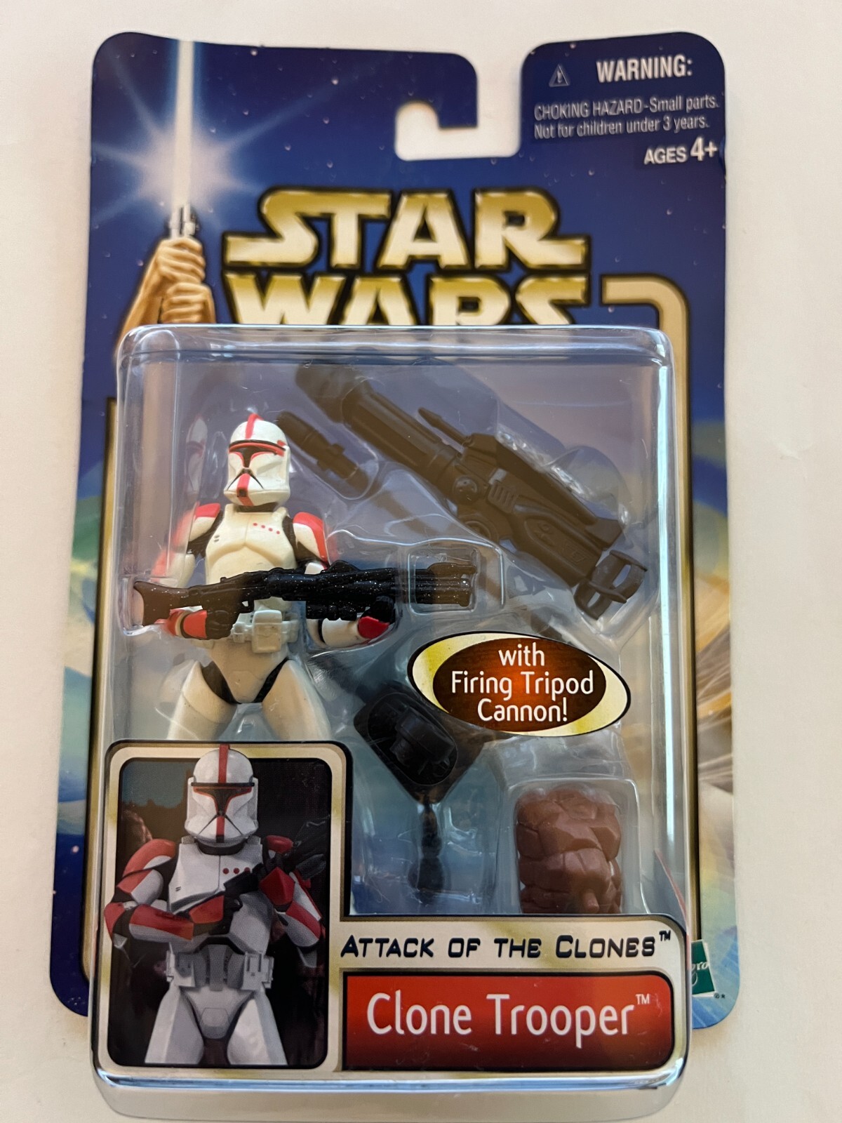 Star Wars Attack of The Clones CLONE TROOPER Action Figure w/Firing ...