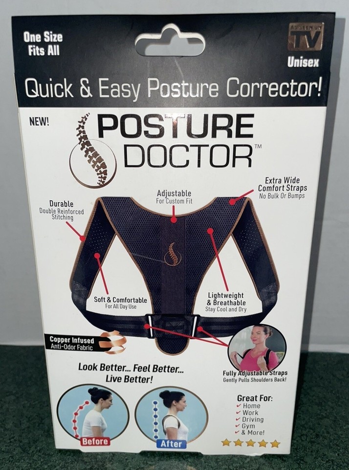 Posture Doctor Copper Infused Posture Corrector Neck Back Shoulder New ...