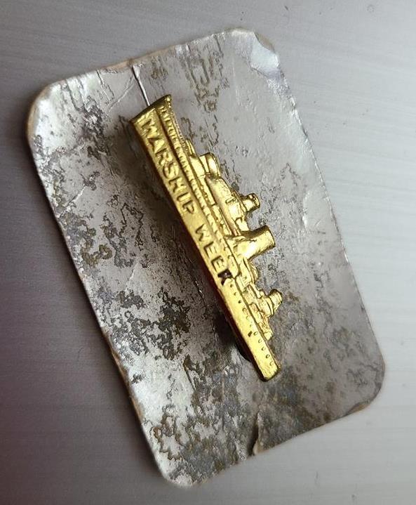 Vintage WW2 "Warship Week" Home Front Fund Raising Military Ship Pin ...