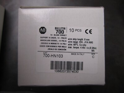 NEW ALLEN BRADLEY 700-HN103 RELAY BASE NEW FROM BOX QUANTITY | eBay