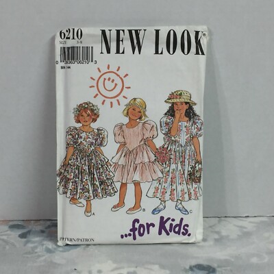 New Look 6210 flower girl ruffle dress vintage UNCUT sewing Pattern ...