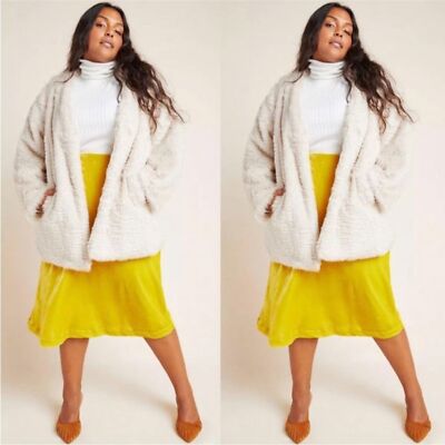 NWT Fur by Urf for Anthropologie Noemi Faux Fur Coat Size 2X | eBay