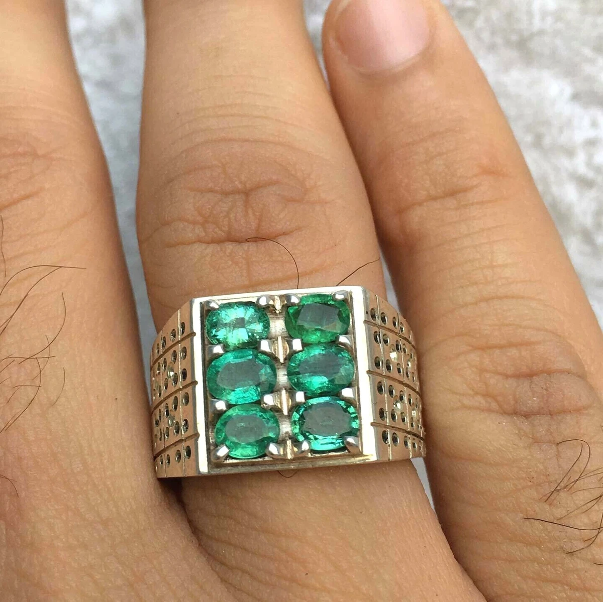 Emerald Stone Rings Gents