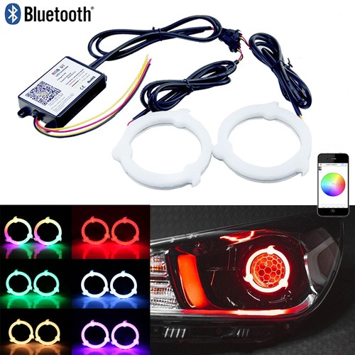 2x Sharingan RGB Halo Ring Angel Eye Dynamic Revolving Squential APP ...