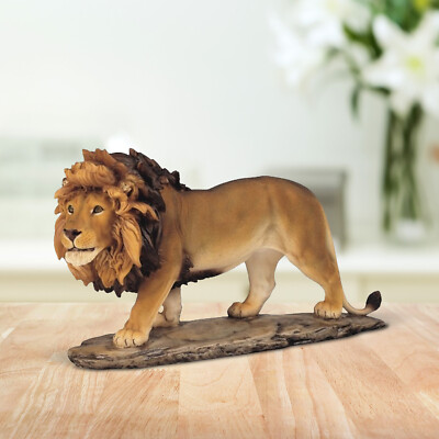 Realistic Lifelike 7"H Lion Walking Figurine Room Decor | eBay