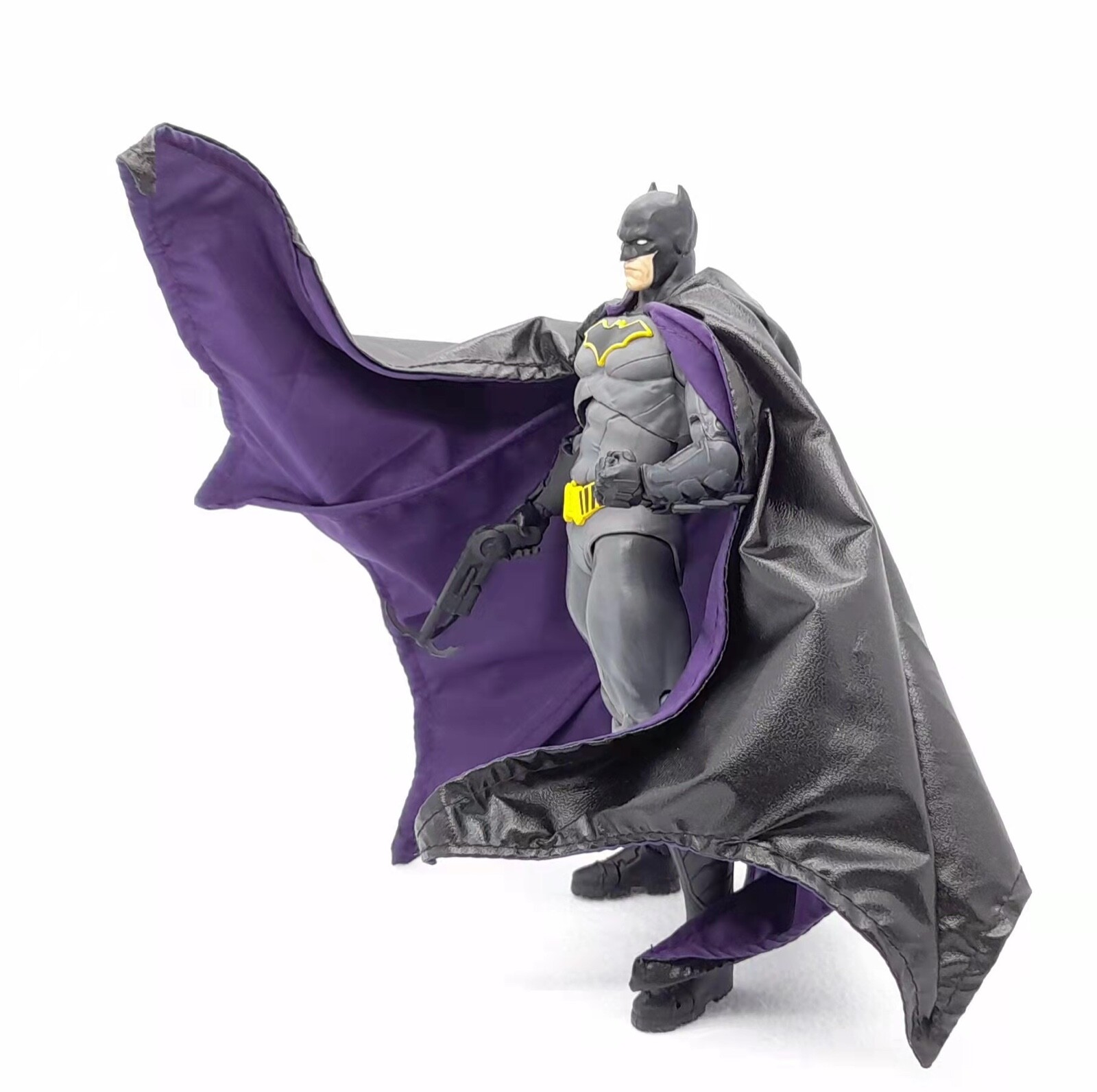 SU-C-BAT-BKPU: Two Tone Black Purple fabric wired cape for 6" ~ 7 ...