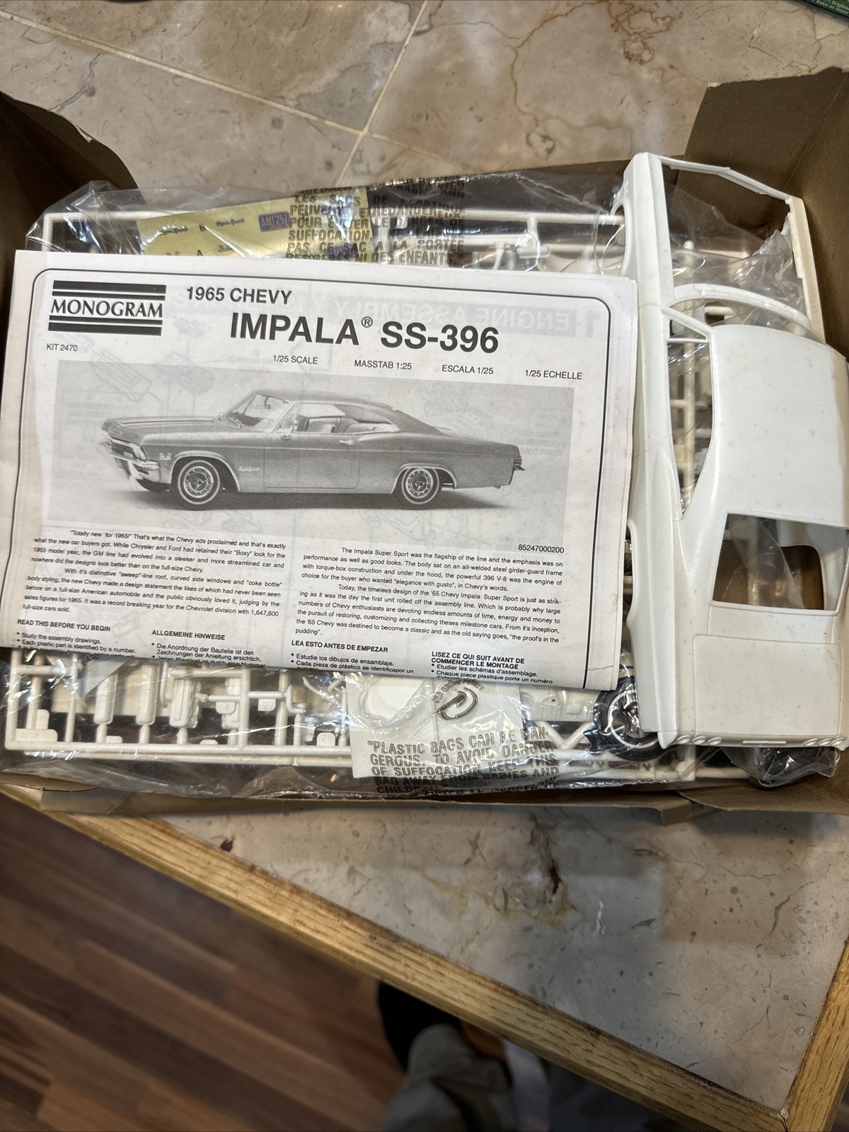 Monogram ‘65 Chevy Impala SS 396 Plastic Model Kit Open Box | eBay
