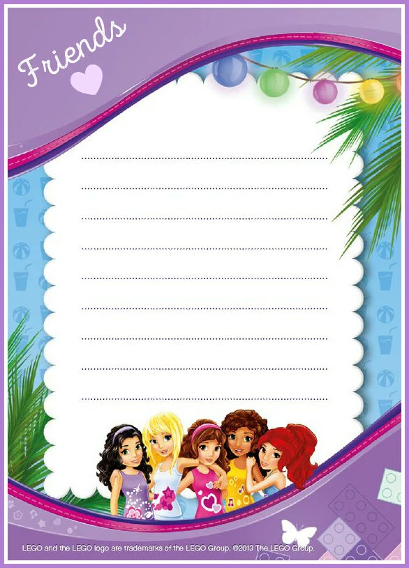 Lego Friends Birthday Invitation