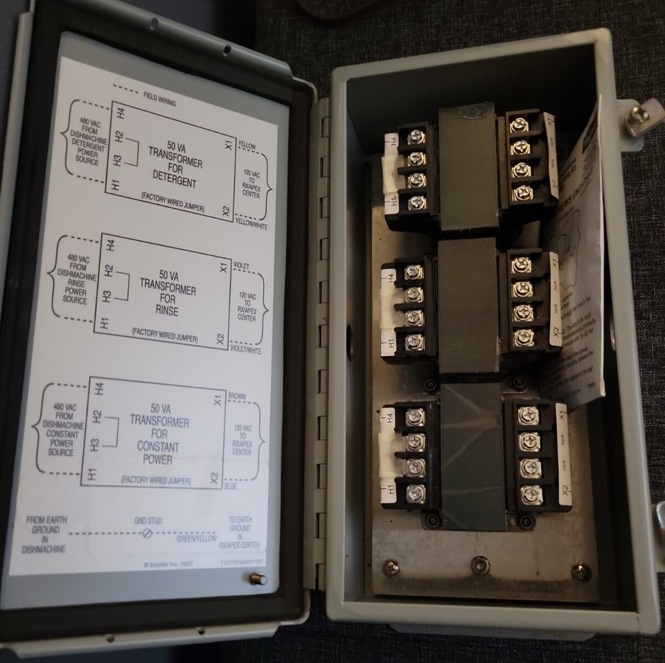 92301022 Hoffman 480 Volt 120 VAC 50 VA Transformer Ecolab Apex RX ...